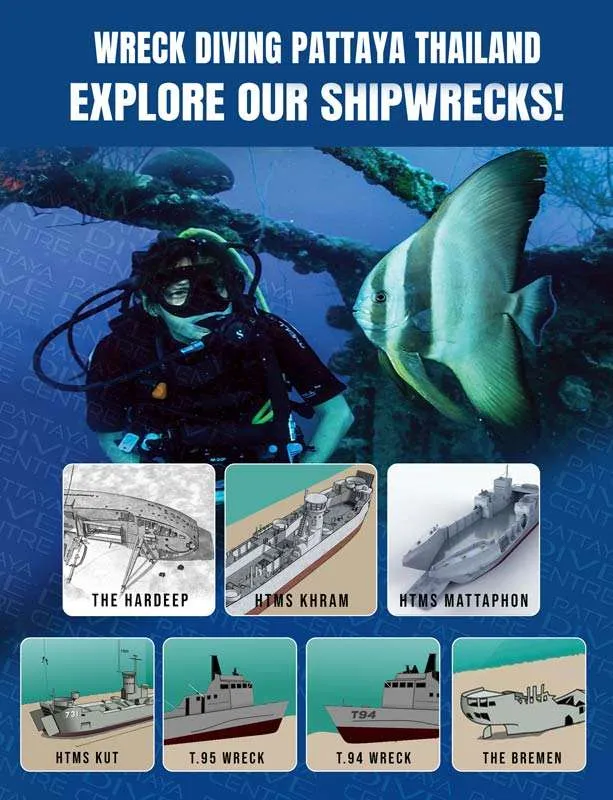 Wreck Diving Sites in Pattaya Thailand - PATTAYA DIVE CENTRE